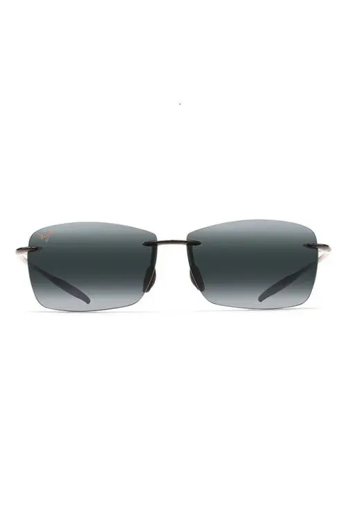 Maui Jim Lighthouse 65mm Polarized Rectangle Sunglasses - Black