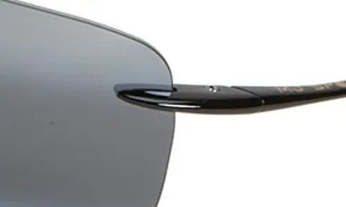 Maui Jim Lighthouse 65mm Polarized Rectangle Sunglasses - Black