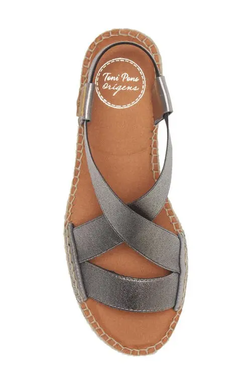 TONI PONS Eire Wedge Sandal - Acer Steel Leather