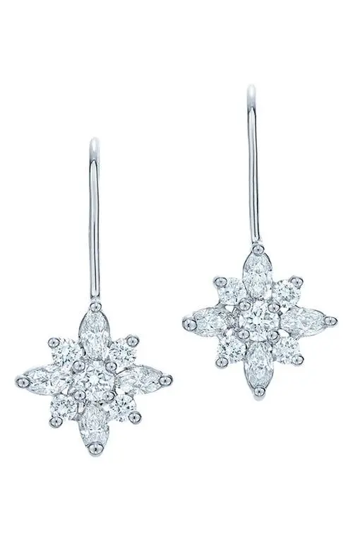 Kwiat Diamond Star Drop Earrings - Platinum