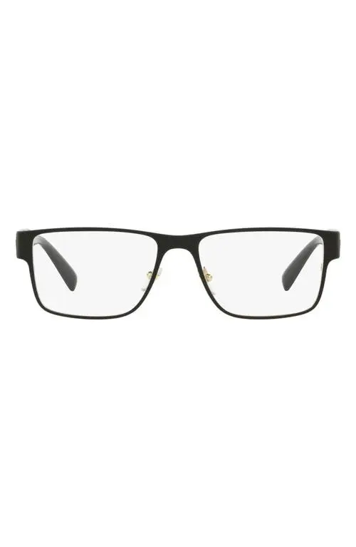 Versace 55mm Rectangle Eyeglasses - Black Gold