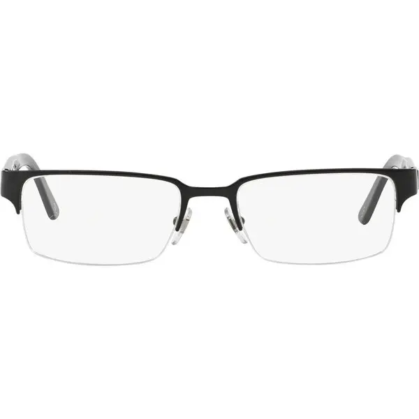 Versace 53mm Rectangle Half-rim Eyeglasses - Matte Black