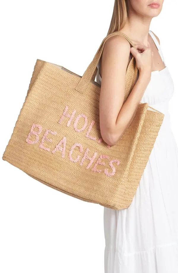 BTB LOS ANGELES Hola Beaches Straw Tote