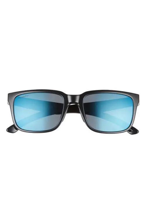 SMITH Headliner 55mm Rectangle Sunglasses - Black/blue Mirror