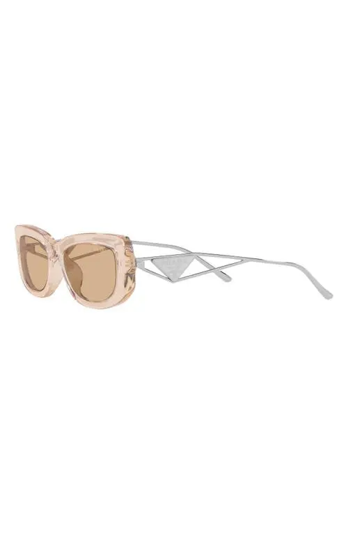 Prada 53mm Rectangle Sunglasses - Lite Brown