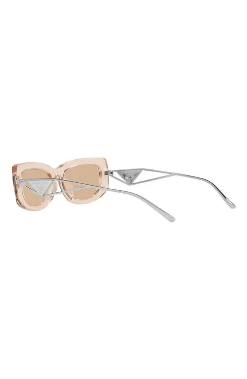 Prada 53mm Rectangle Sunglasses - Lite Brown