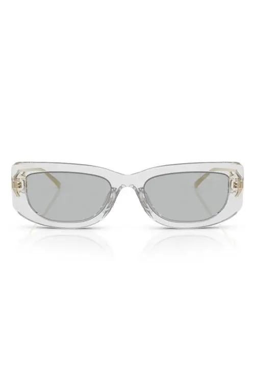 Prada 53mm Rectangle Sunglasses - Transparent Grey
