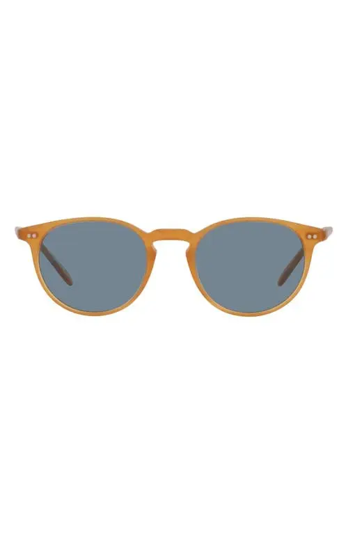 Oliver Spencer Riley 49mm Round Sunglasses - Amber