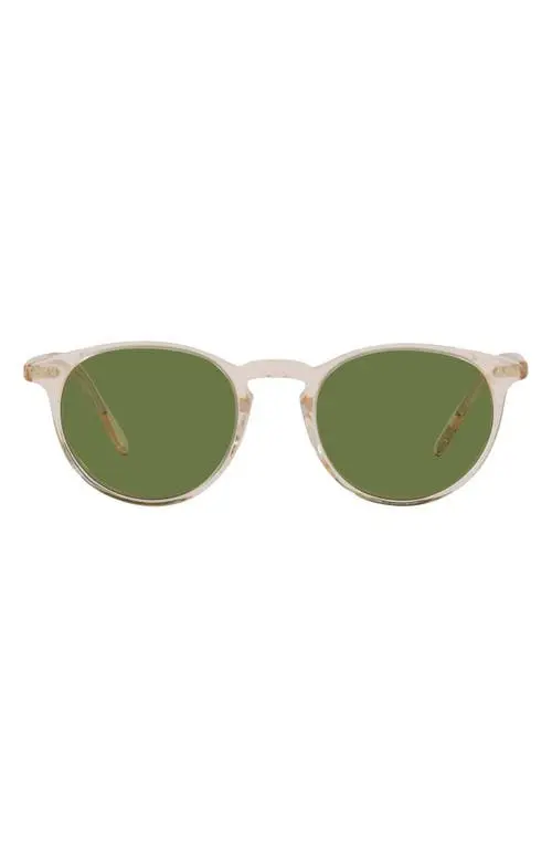 Oliver Spencer Riley 49mm Round Sunglasses - Light Beige