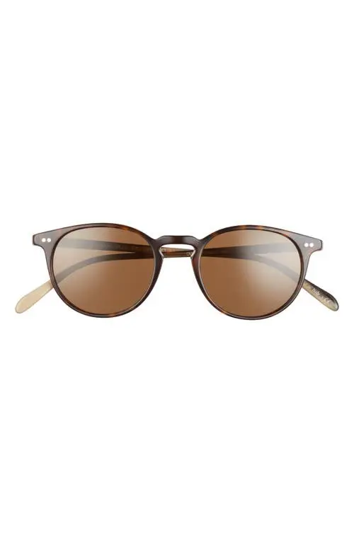 Oliver Spencer Riley 49mm Round Sunglasses - Pol Brown