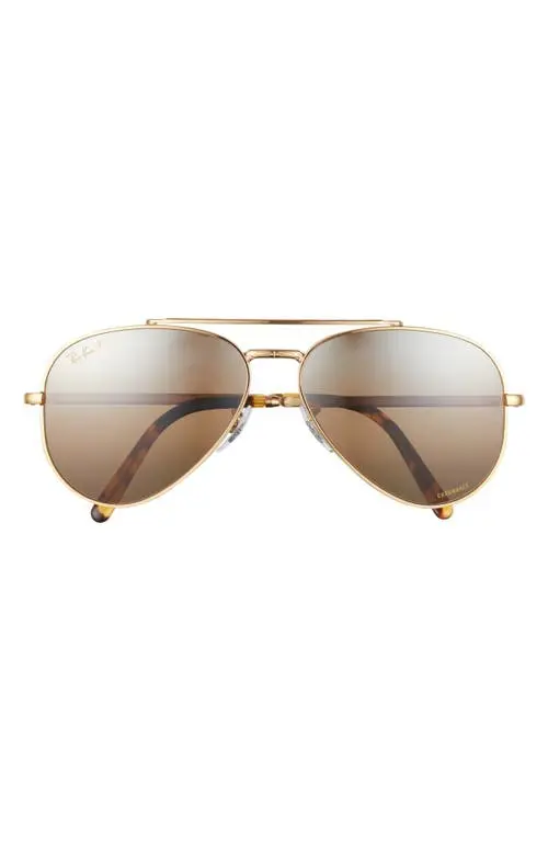 Ray-ban Aviator Polarized Sunglasses - Legend Gold/grad Dark Brown