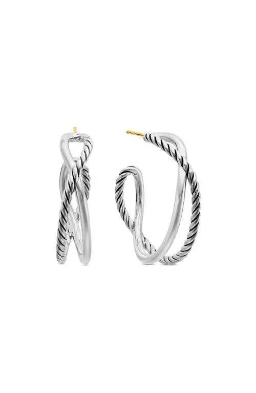 David Yurman Crossover Hoop Earrings - Silver