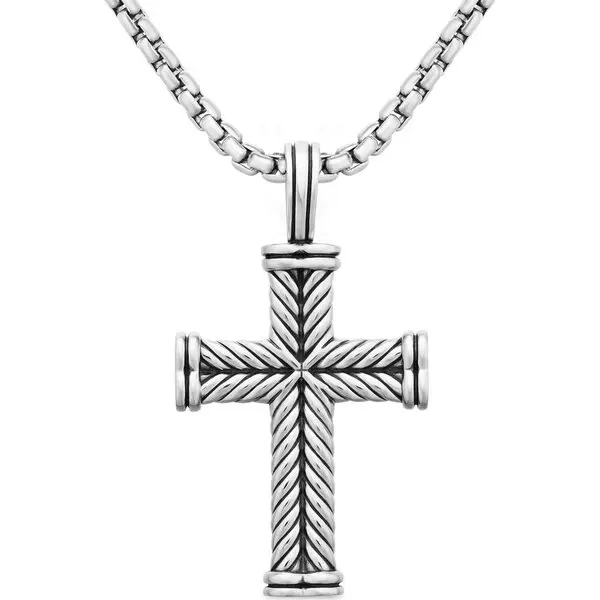 David Yurman Chevron Cross Pendant - Silver