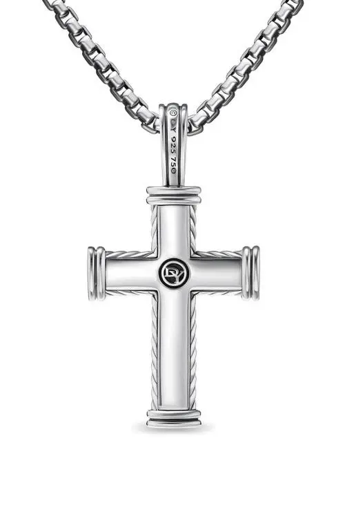 David Yurman Chevron Cross Pendant - Sterling Silver And 18k Gold