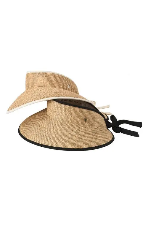 Helen Kaminski Mita Packable Raffia Visor - Natural/midnight