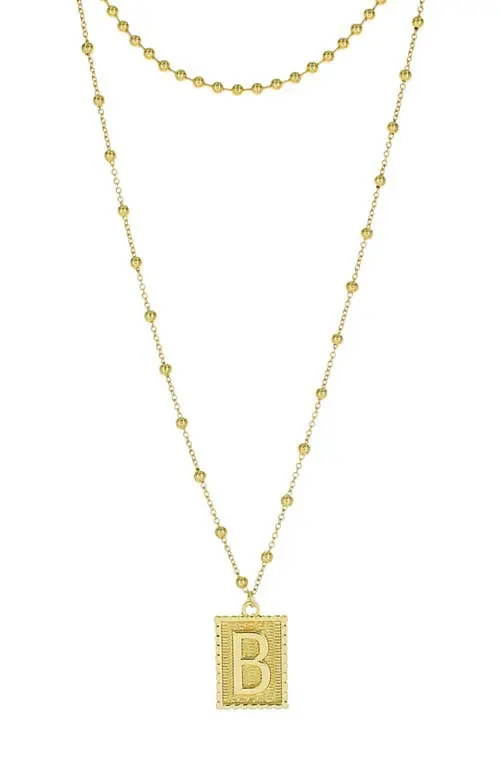 PANACEA Initial Layered Pendant Necklace - Gold - B