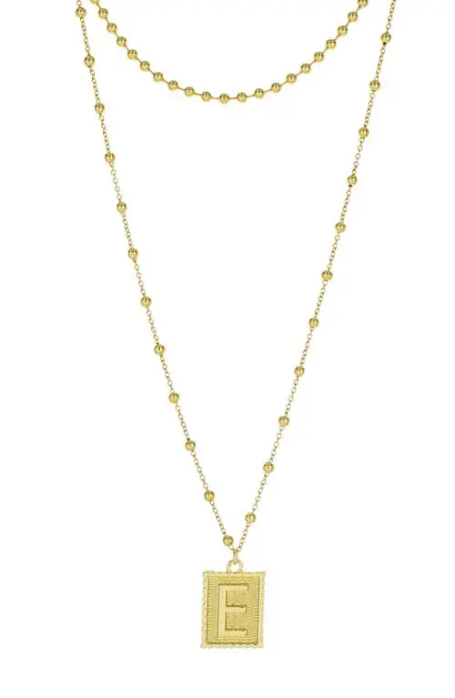 PANACEA Initial Layered Pendant Necklace - Gold - E