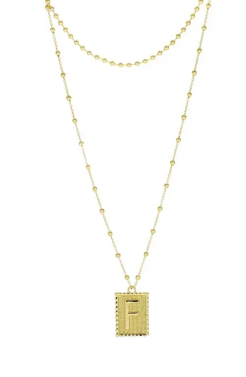 PANACEA Initial Layered Pendant Necklace - Gold - F
