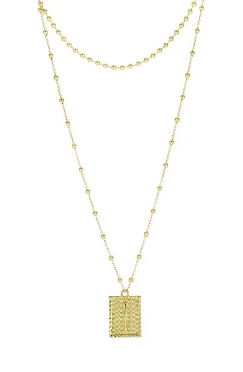 PANACEA Initial Layered Pendant Necklace - Gold - I