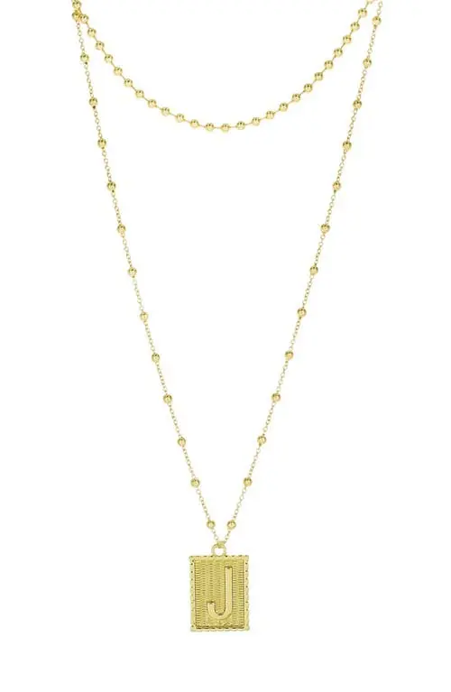 PANACEA Initial Layered Pendant Necklace - Gold - J