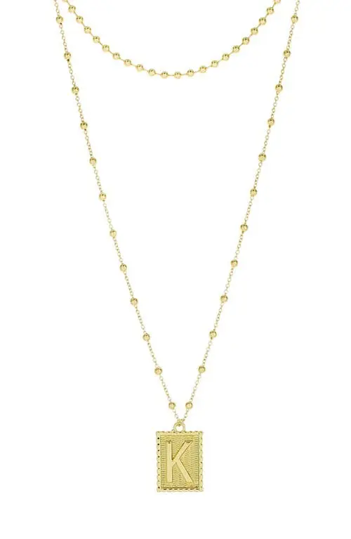 PANACEA Initial Layered Pendant Necklace - Gold - K