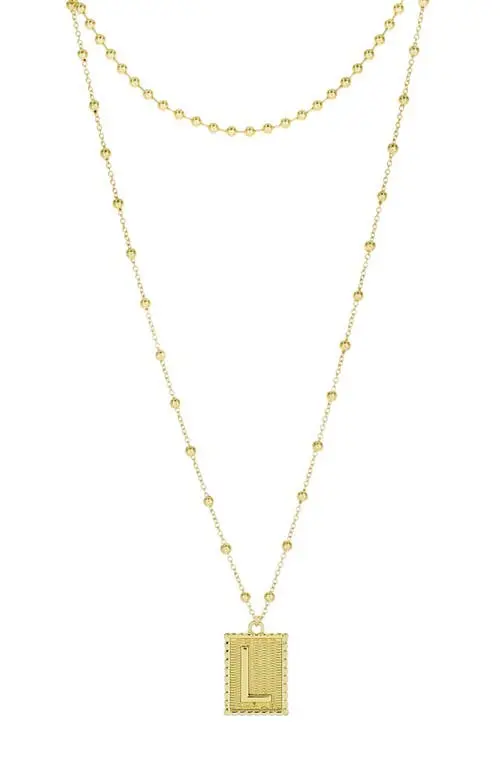 PANACEA Initial Layered Pendant Necklace - Gold - L