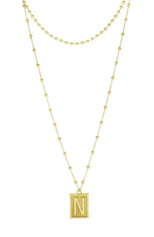 PANACEA Initial Layered Pendant Necklace - Gold - N