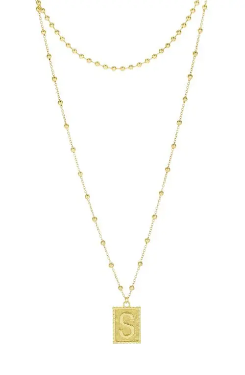 PANACEA Initial Layered Pendant Necklace - Gold - S