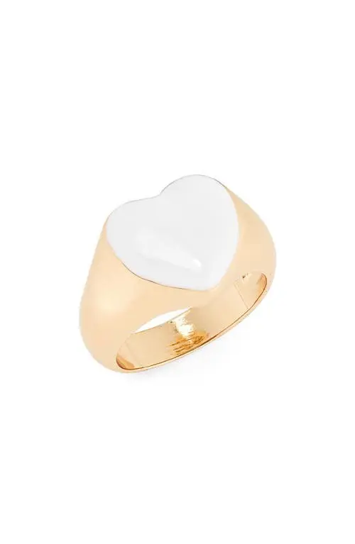 PANACEA Enamel Heart Ring - White