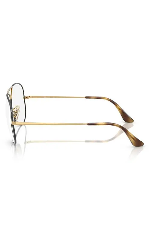 Ray-ban 55mm Aviator Eyeglasses - Gold Havana