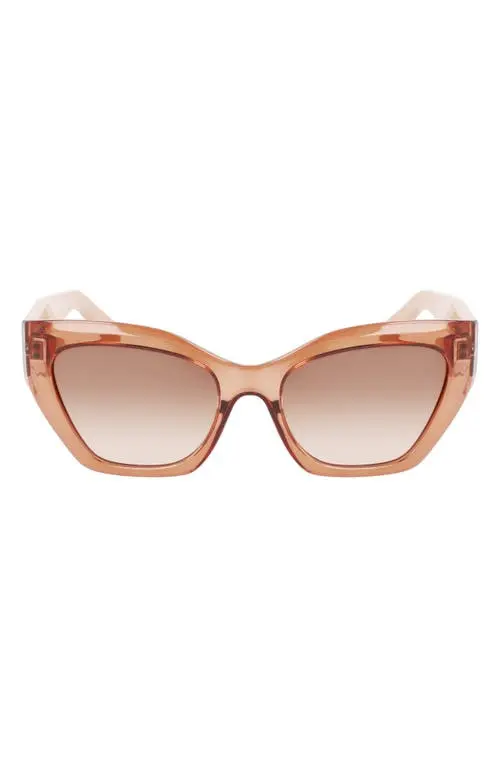 FERRAGAMO Gancini Rectangular Sunglasses - Transparent Brown