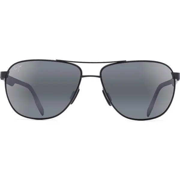 Maui Jim Castles Polarizedplus2 61mm Aviator Sunglasses - Matte Black