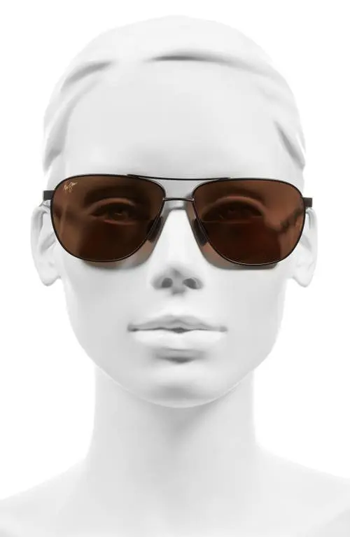 Maui Jim Castles Polarizedplus2 61mm Aviator Sunglasses - Matte Chocolate