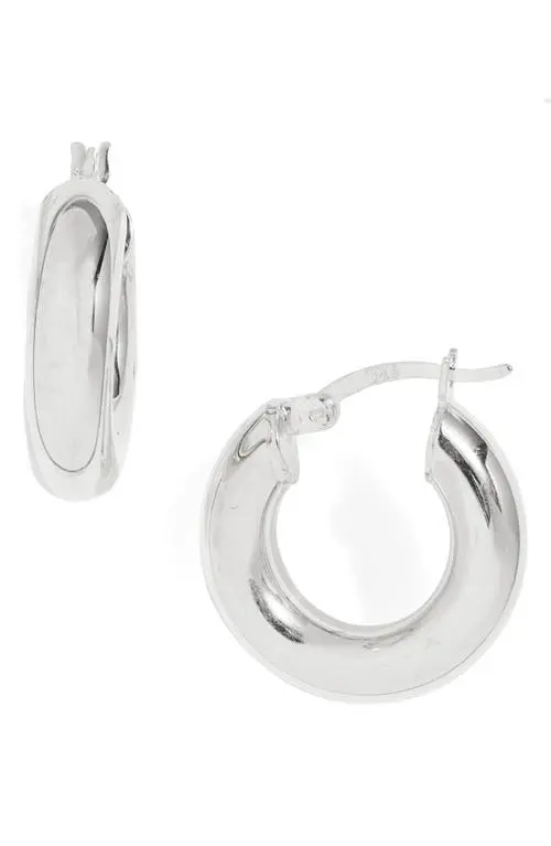 Argento Vivo Chunky Tube Hoop Earrings - Silver