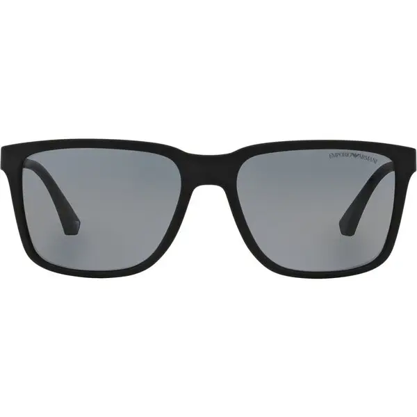 Emporio Armani 56mm Polarized Square Sunglasses - Black