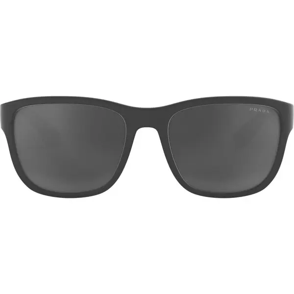 Prada 59mm Mirrored Square Sunglasses - Grey Rubber