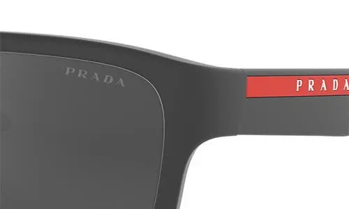 Prada 59mm Mirrored Square Sunglasses - Grey Rubber