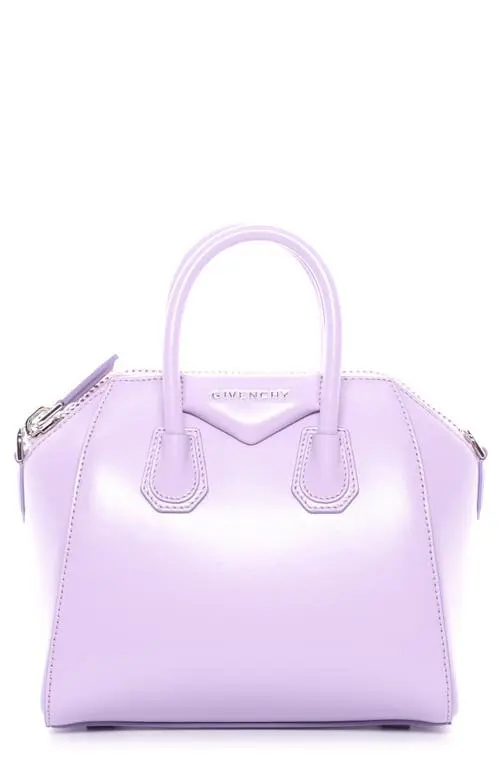 Givenchy Mini Antigona Box Leather Satchel - Lilac