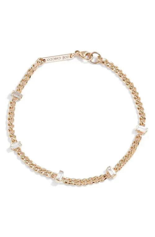 Zoe Chicco Baguette Diamond Chain Bracelet - 14k Yg