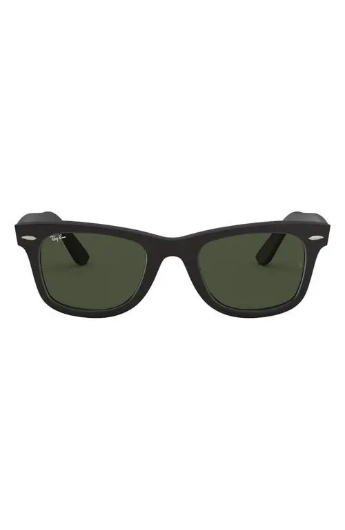 Ray-ban State Street 52mm Square Sunglasses - Matte Black/green