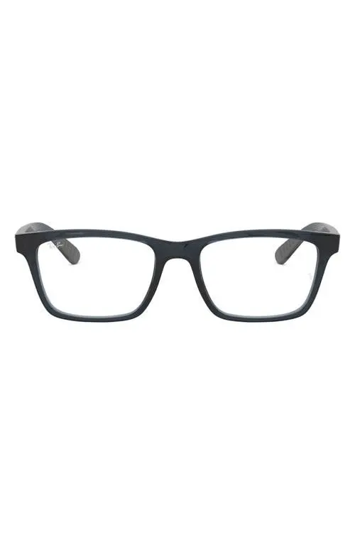 Ray-ban 53mm Rectangular Eyeglasses - Grey Blue