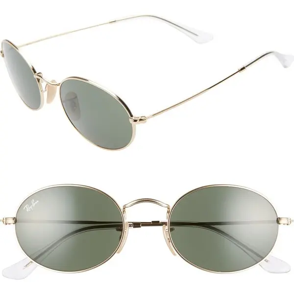Ray-ban 54mm Round Sunglasses - Gold/ Black Solid