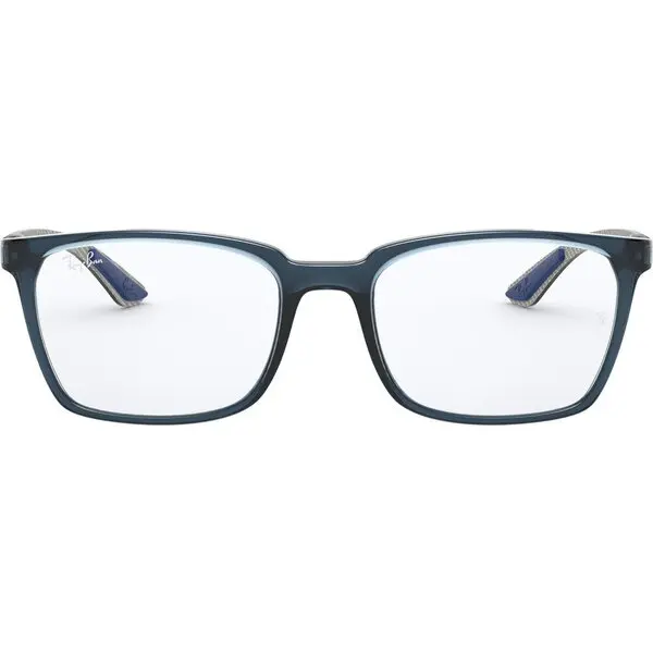 Ray-ban 54mm Rectangular Eyeglasses - Trans Blue