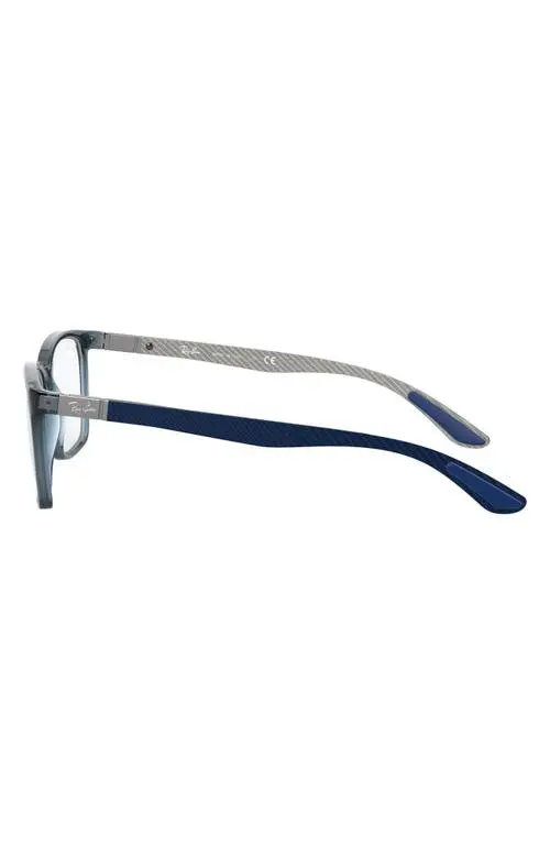 Ray-ban 54mm Rectangular Eyeglasses - Trans Blue