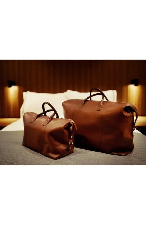 ROYCE NEW YORK Leather Duffle Bag - Tan