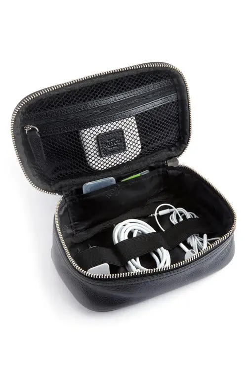 ROYCE NEW YORK Leather Tech Accessory Case - Black