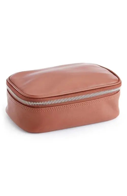 ROYCE NEW YORK Leather Tech Accessory Case - Tan
