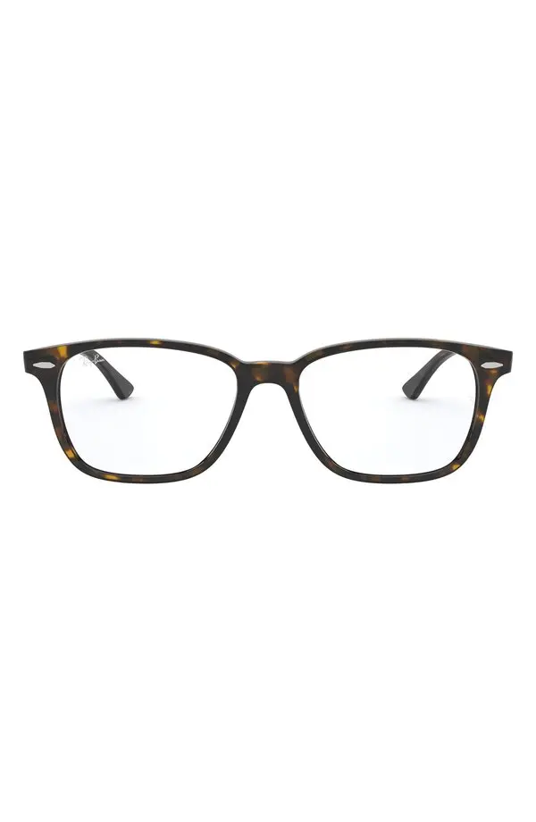 Ray-ban 55mm Rectangular Eyeglasses - Dark Havana