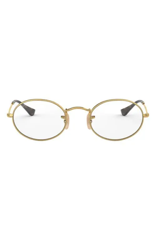 Ray-ban 48mm Oval Eyeglasses - Gold