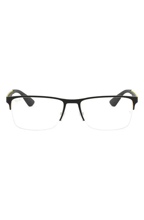Ray-ban 54mm Semi-rimless Rectangle Eyeglasses - Gold Black
